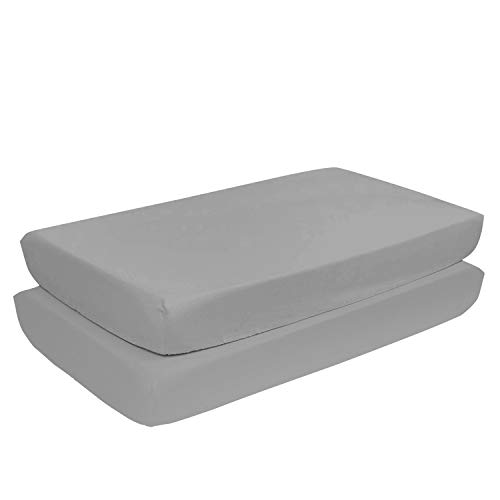 Nicesure Microfiber Fitted Crib Sheet - Soft and Breathable Toddler Sheets for 28 x 52in Fits Standard Crib and Toddler Mattress,2 Pack Set (Gray)