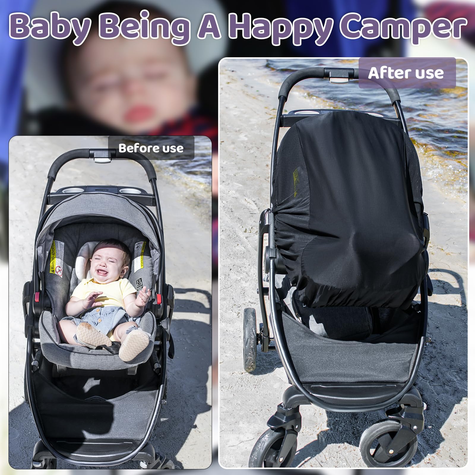 Bayan Stroller Sunshade Baby Car Seat Sun Shade Cover-Effective UV Rays Cut Design-Blocks 95.76% UVA and 95.87% UVB