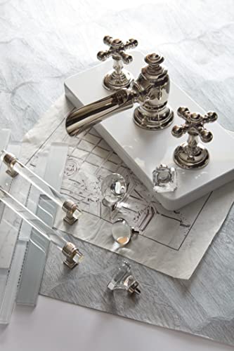 Amerock | Cabinet Pull | Clear/Polished Nickel | 3-3/4 inch (96 mm) Center to Center | Glacio | 1 Pack | Drawer Pull | Drawer Handle | Cabinet Hardware