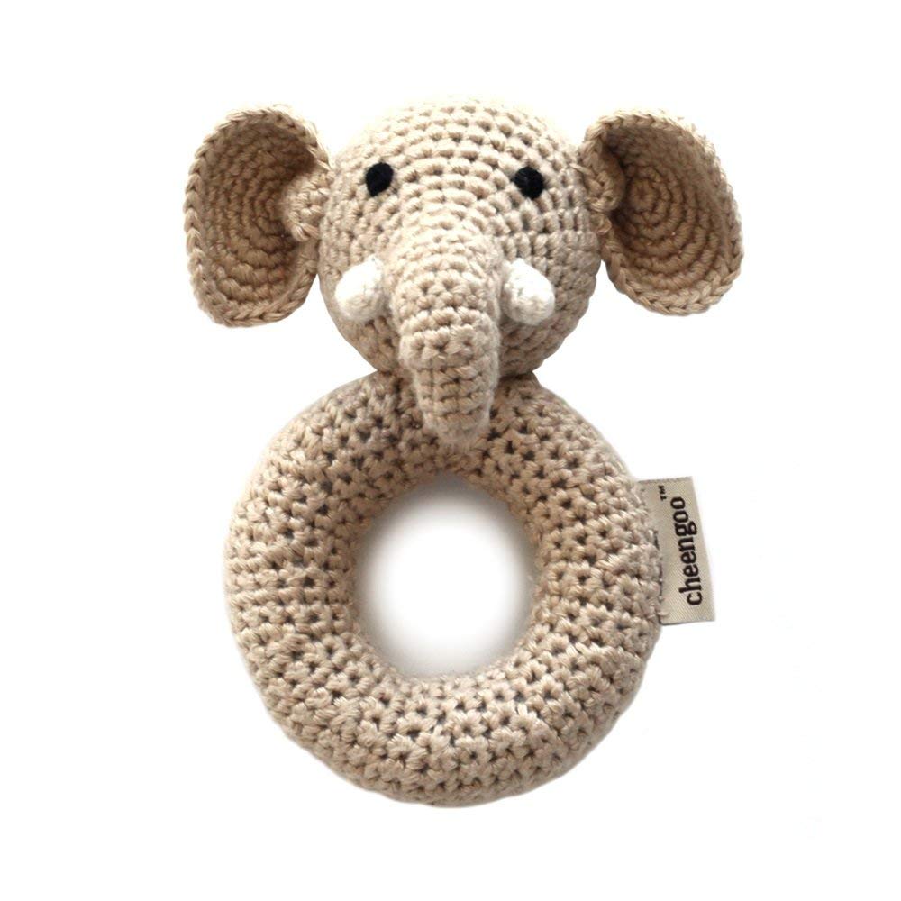 Cheengoo Hand Crocheted Ring Rattle - Elephant
