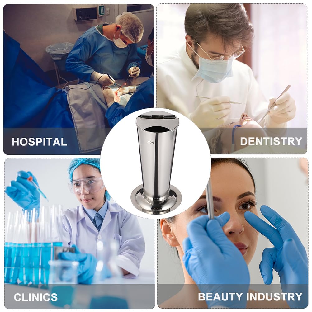 Scicalife Stainless Disinfection Case, Forceps Jar Stainless Steel Forceps Instruments Tweezers Holder Tube for Tattoo Cotton Ball Gauze Tampon(9cm)