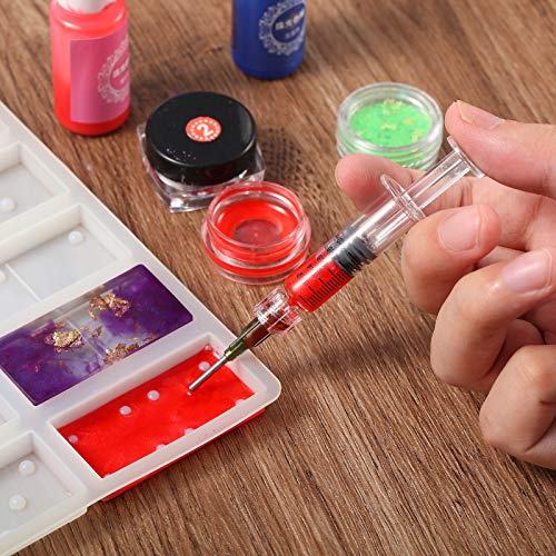 Nuanchu 1 ml Borosilicate Glass Luer Pets Syringe Reusable Glass Syringe with 14 Ga Blunt Tip Fill Individually Packaged Use for Art and Craft, Thick Liquid, Oils, Glue, Ink(24 Pieces)