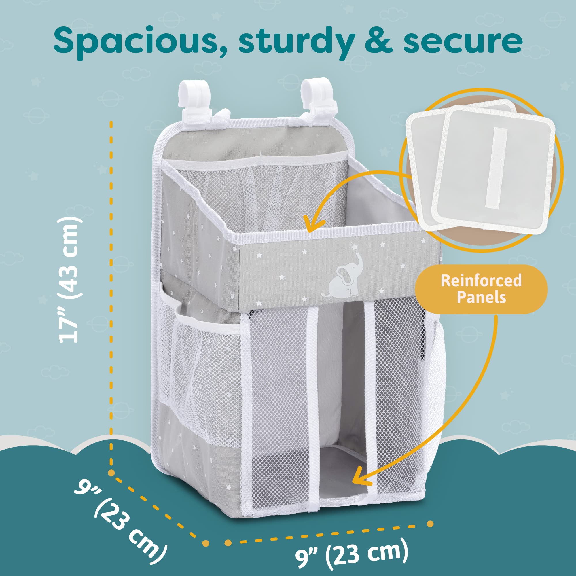 CRADLE STAR Hanging Diaper Caddy Organizer and Baby Diaper Caddy Organizer - Baby Shower Idea for Boys and Girls Bundle