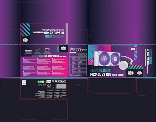 Cooler Master MasterLiquid ML240L V2 RGB White Edition CPU Liquid Cooler - Brighter Lighting Effects, 3rd Gen. Pump, Superior Radiator and Dual Advanced 120 mm SickleFlow RGB Fans - White