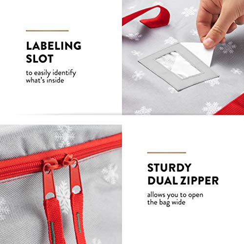 Premium Christmas Tree Storage Bag, Fits Up to 9ft Tall Artificial Disassembled Trees, Holiday Xmas Bag Made of Tear Proof 600D Oxford, With Seasonable Snowy-Lane Design, Durable Handles & Dual Zipper