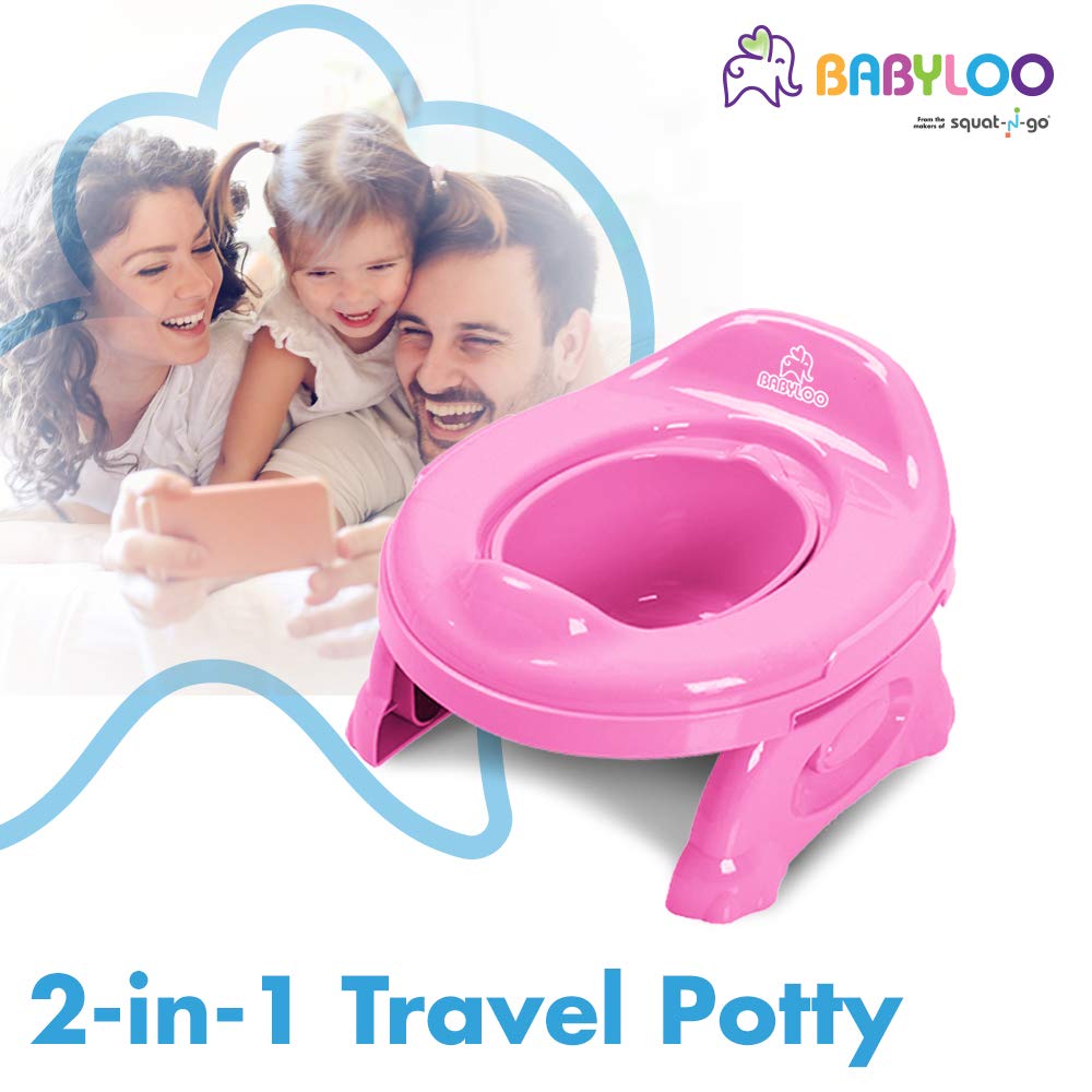 Babyloo Multipurpose 2 in1 Travel Potty (Pink)