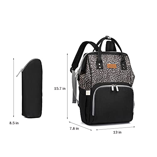 OUSIJOJO Diaper Bag Backpack Diaper Bags for Baby Girl Boy Baby Diaper Changing Backpacks Maternity Diaper Bags Cheetah Print Nappy Bag,Leopard