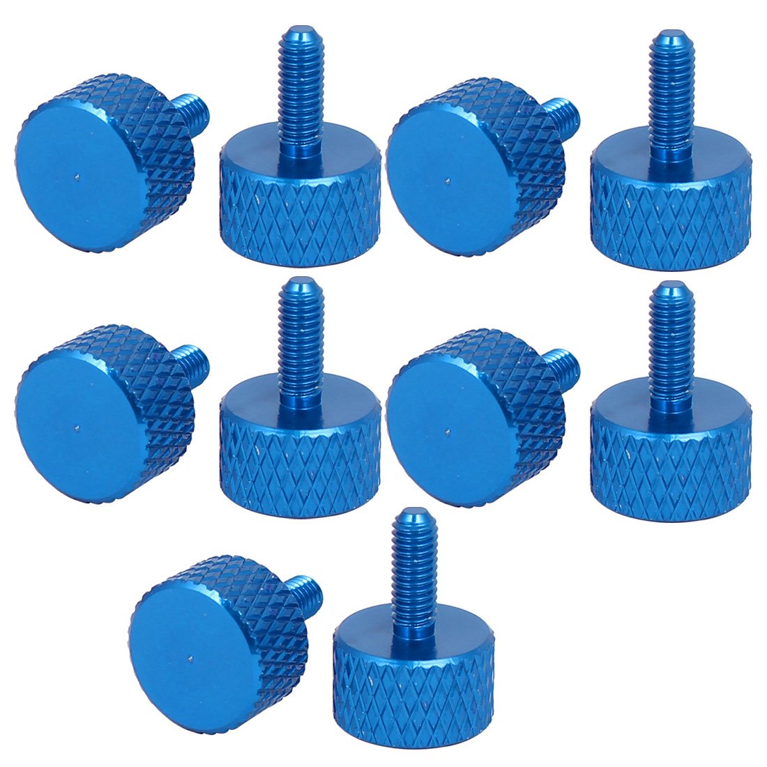 Aexit Computer PC Cleaning & Repair Graphics Card Fully Threaded Knurled Thumb Screws Sky Blue Computer Screws M3x8mm 10pcs