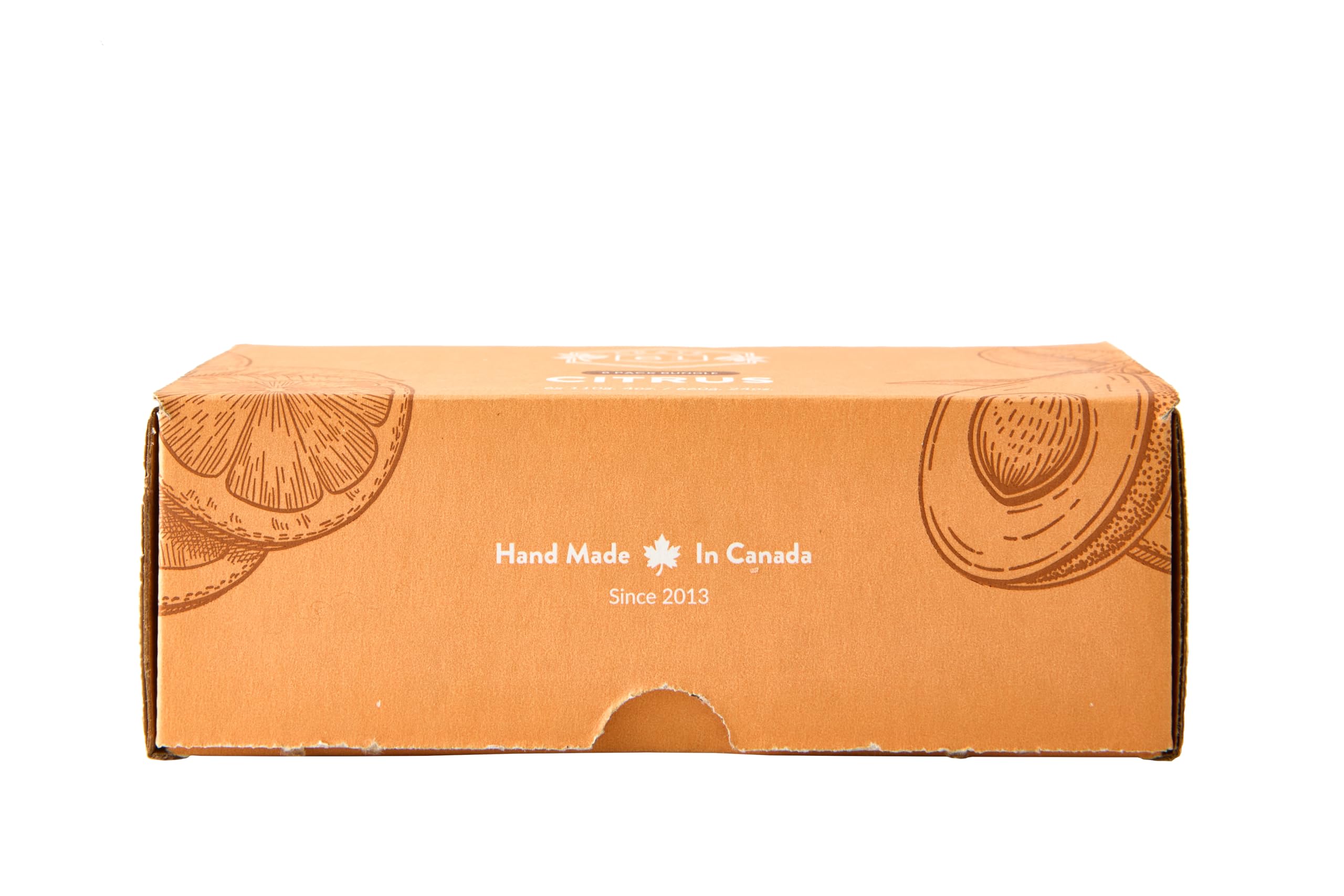 Crate 61 Organics, Handmade in Canada, Plant Based Cold Process Natural Bar Soap, With Premium Essential Oils, Dry Skin, Pack of 6 (Citrus)