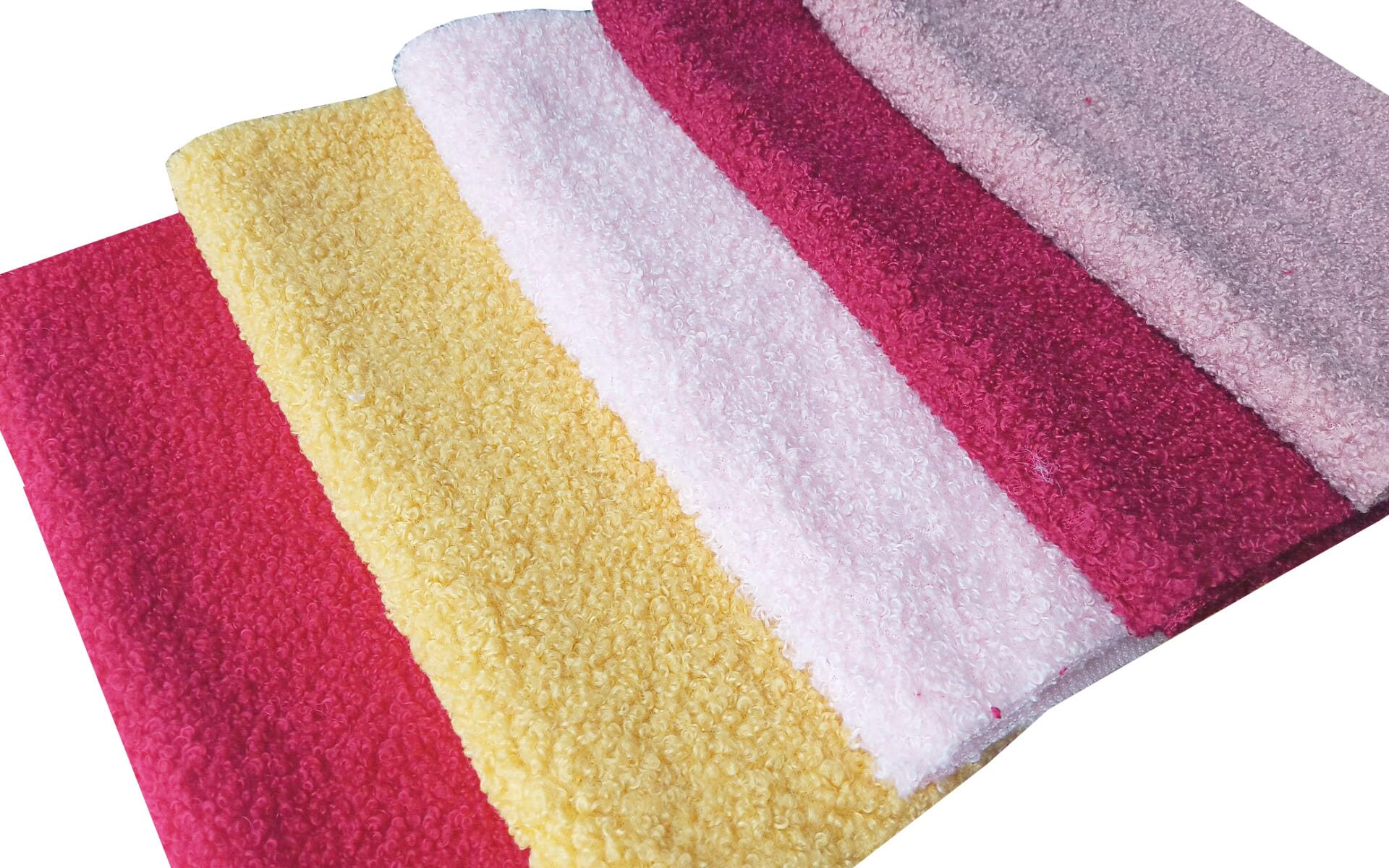 5pcs 19.7 x 15.8 Inches Red Solids DIY Fabric Teddy Short Plush Decorative Cloth Material Set Precut Bundle Patchwork Squares for Home Crafts Sewing Quilting