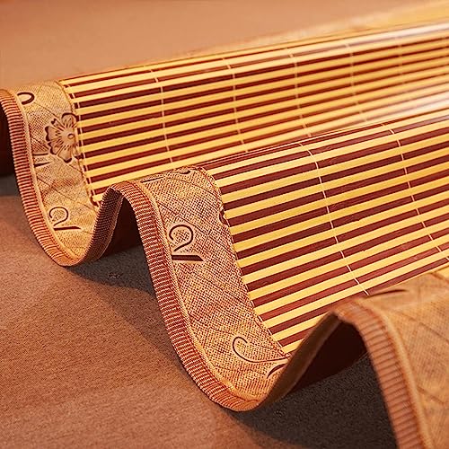 4 Sizes Summer Bamboo Sleeping Mat, Breathable Refreshing Bamboo Summer Bed Mat, Double-Sided Use Bamboo Sleeping Mat Foldable Air Conditioning Mat for Bedroom (Size : L195xW135cm/L77xW53in)