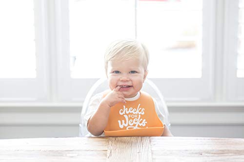 BELLA TUNNO Wonder Bib - Adjustable Silicone Baby Bibs for Girls & Boys, Durable and Waterproof BPA Free Silicone, Cheeks for Weeks