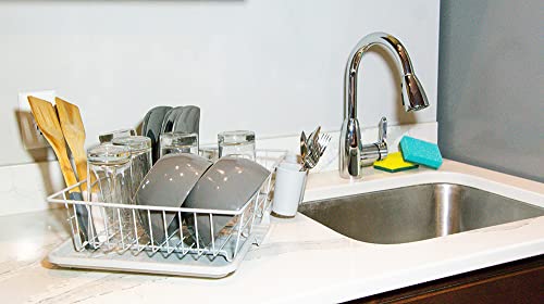 3 Pc Grey Dish Drying Rack Set | Dish Rack | Sink Drying Rack | Dish Drainer | Sink Dish Rack (Matt Grey)