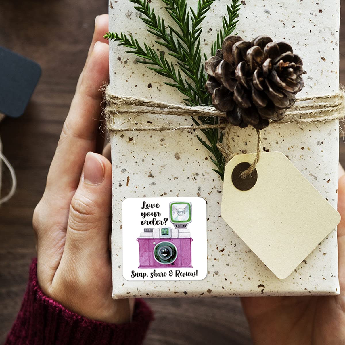 Muminglong 1.5 Inch Retro Camera Love Your Order Snap Share & Review Sticker,Thank You Sticker,Small Shop Sticker, Small Business, Handmade Sticker,Packaging Sticker, 500 PCS