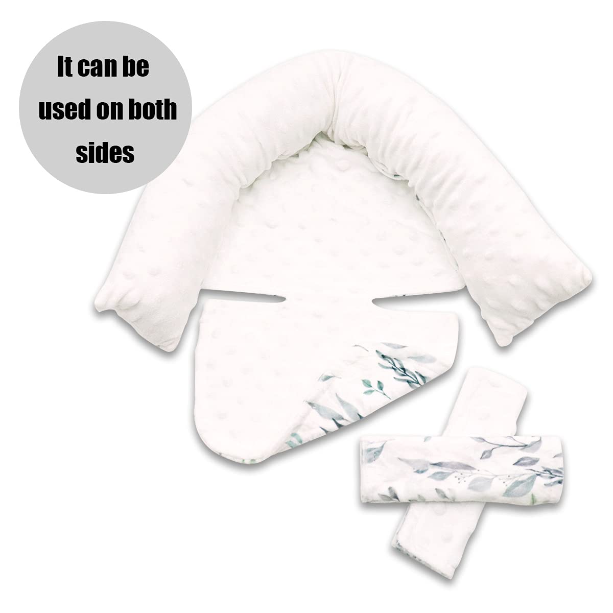 DILIMI Head Support for Car Seat, Head Support and Strap Covers, Carseat Head and Neck Protection (Leaf)