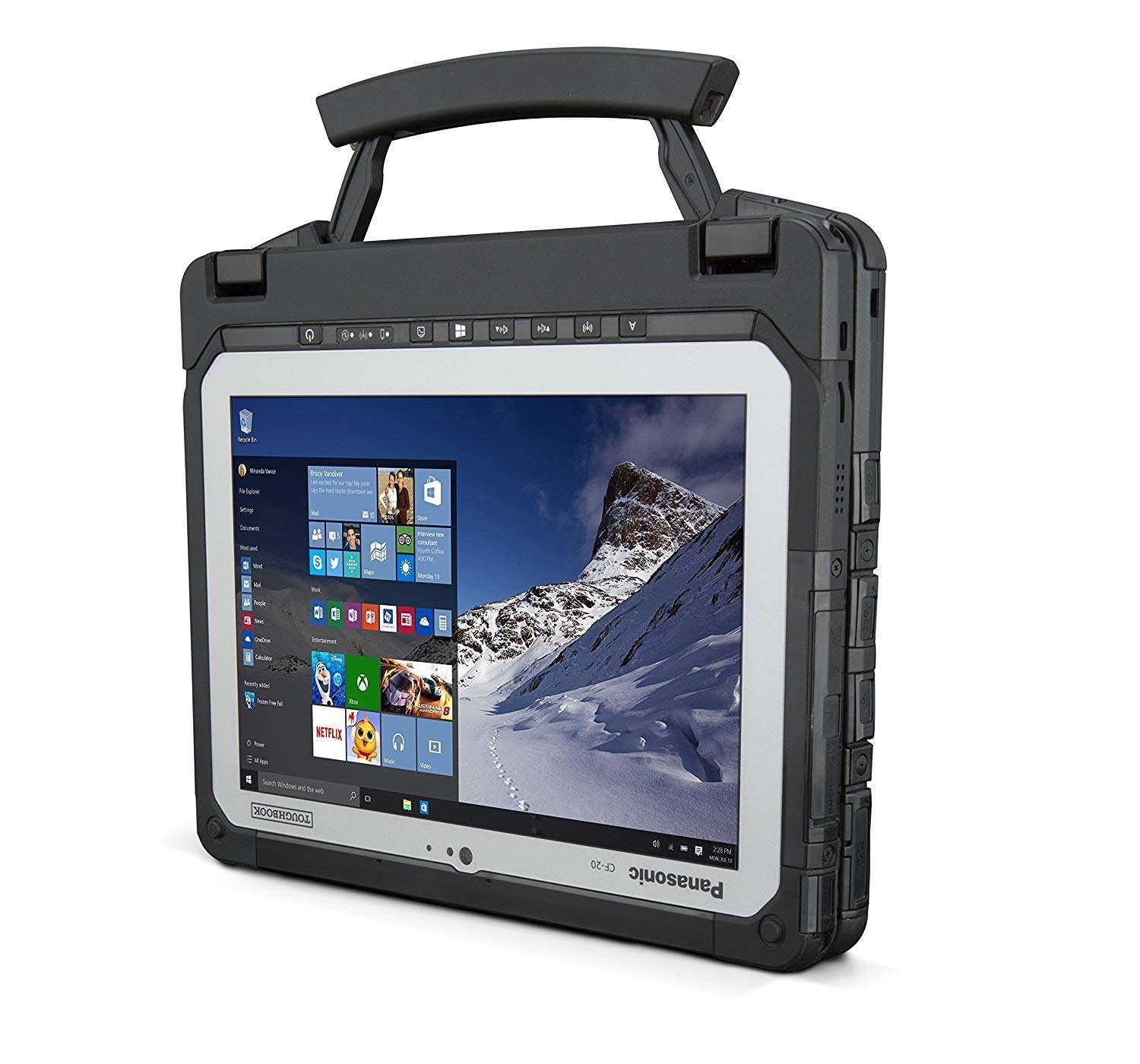 Panasonic Toughbook CF-20, 10.1-inch Multi Touch, 1920x1200, m5-6Y57@1.1GHz, 8GB RAM, 256GB SSD, Wi-Fi, Bluetooth, Webcam, Rear Camera, Emissive Backlit Keyboard, Barcode Reader, Win 10 Pro (Renewed)