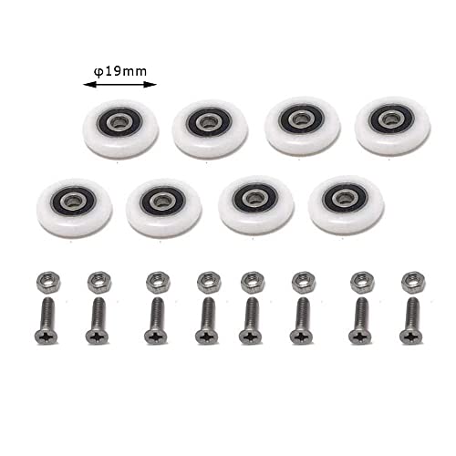 4PCS x Shower Door Rollers,Roller diameter 19 /23/25/27mm, For the Bathroom Pan Glass Sliding Door Pulleys/Runners/Wheels,Strong Load-bearing Capacity, Ultra-quiet,CY105-LS-4PCS