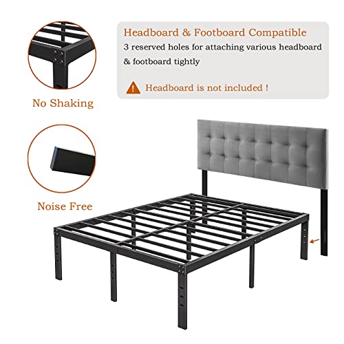 COMASACH 18-Inch King-Bed-Frame, Heavy Duty Tall Black Platform-Bed Frames No Box Spring Needed, Easy Assembly, Under Bed Storage, Noise Free Mattress-Foundation Support up to 4000Lbs