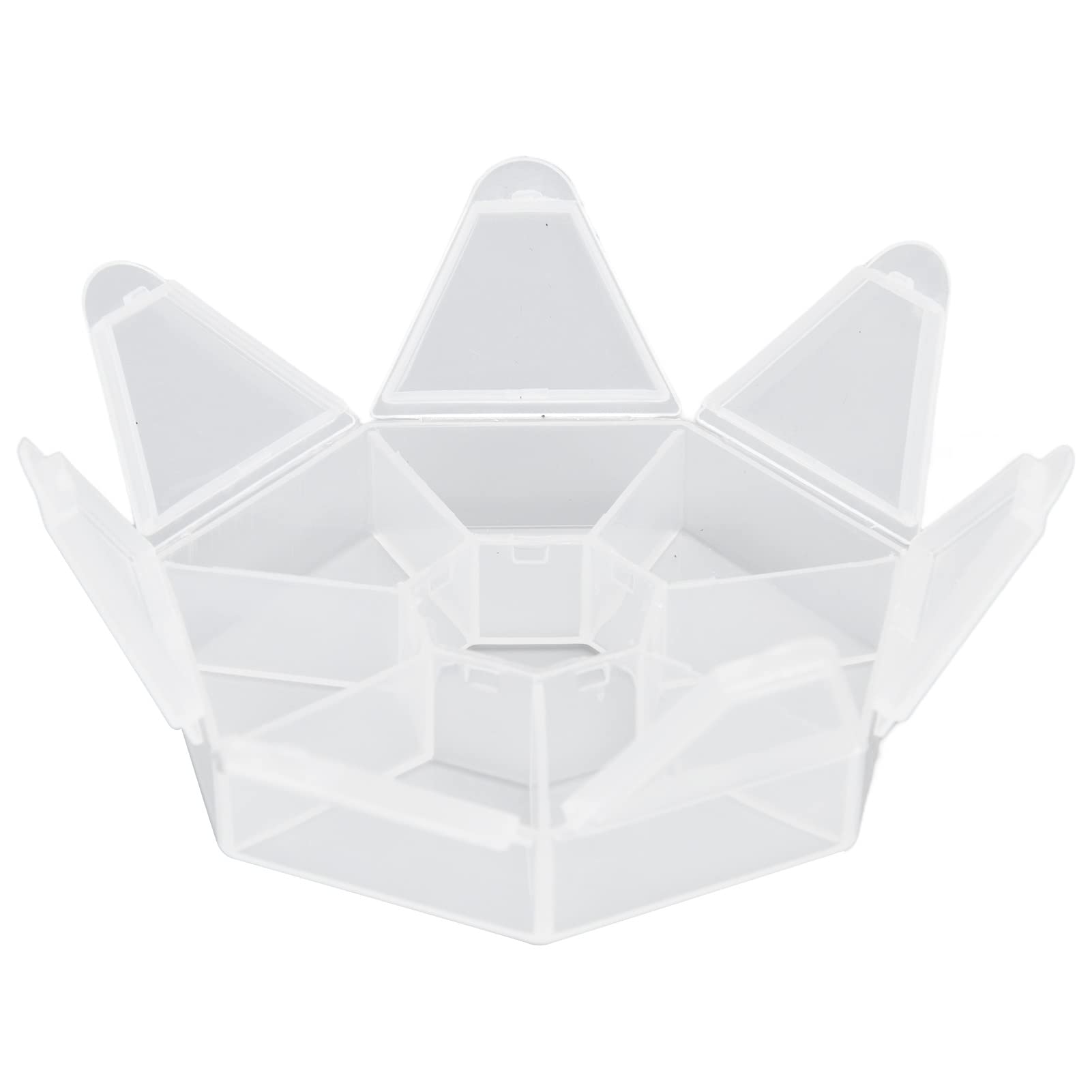 4pcs 7 Girds Bead Organizer, Clear Small Bead Organizers Jewelry Bead Storage Organizer Display Containers Case Box Mini Bead Storage Containers for Crafts Jewelry Screws Fishing Tackles