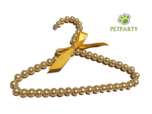 A&S Creavention Luxury Plastic Pearl Hanger for Baby, Small Dog or Cat Clothing (Gold)