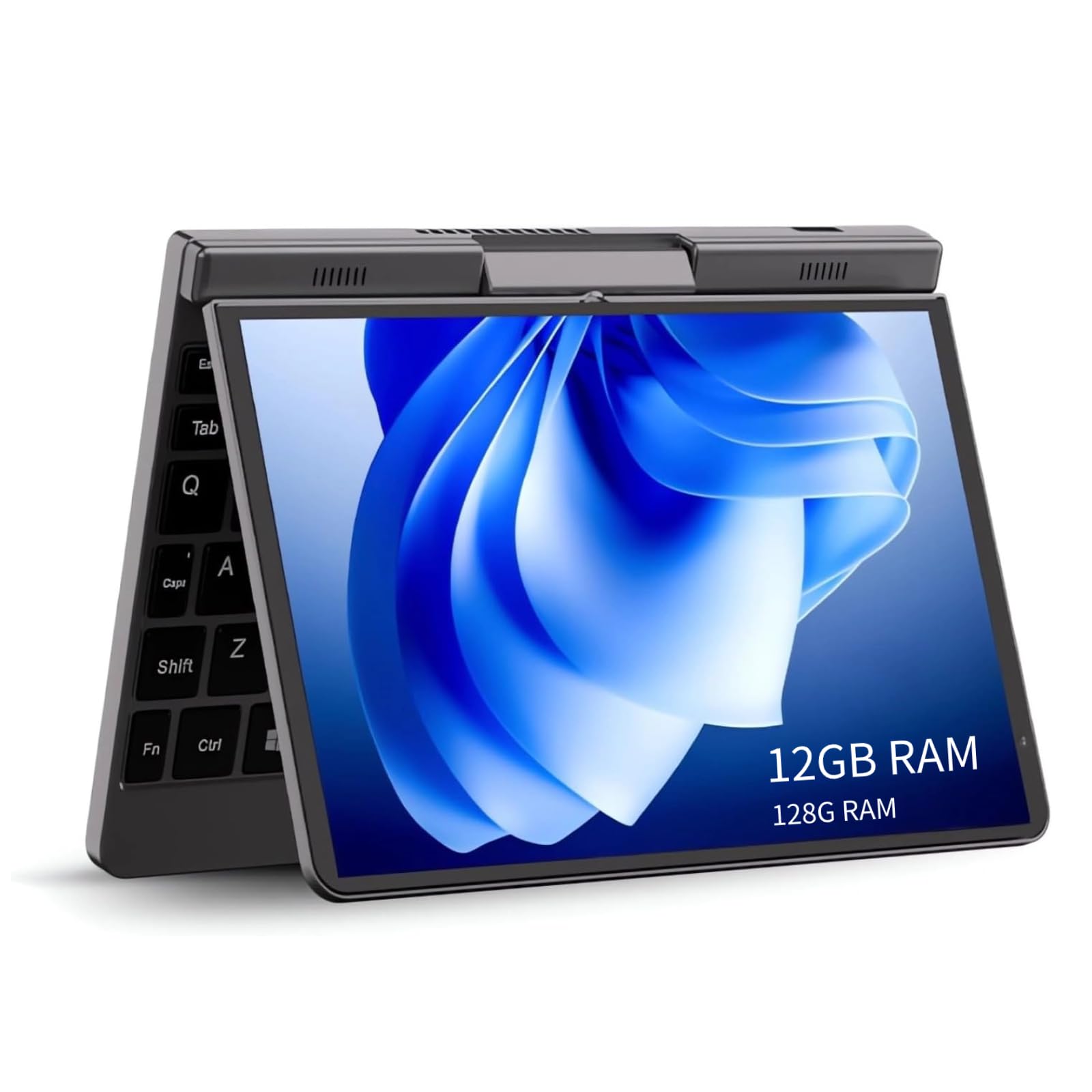 2 in 1 Convertible Laptop, Win11 Win10 8in Touchscreen Mini Laptop, 12GB RAM High Speed for Intel Alder Lake CPU Ultra Ligh Pocket Laptop with Stylus, Dual Band WiFi BT5.2 Portable Tablet PC(12G+128G)