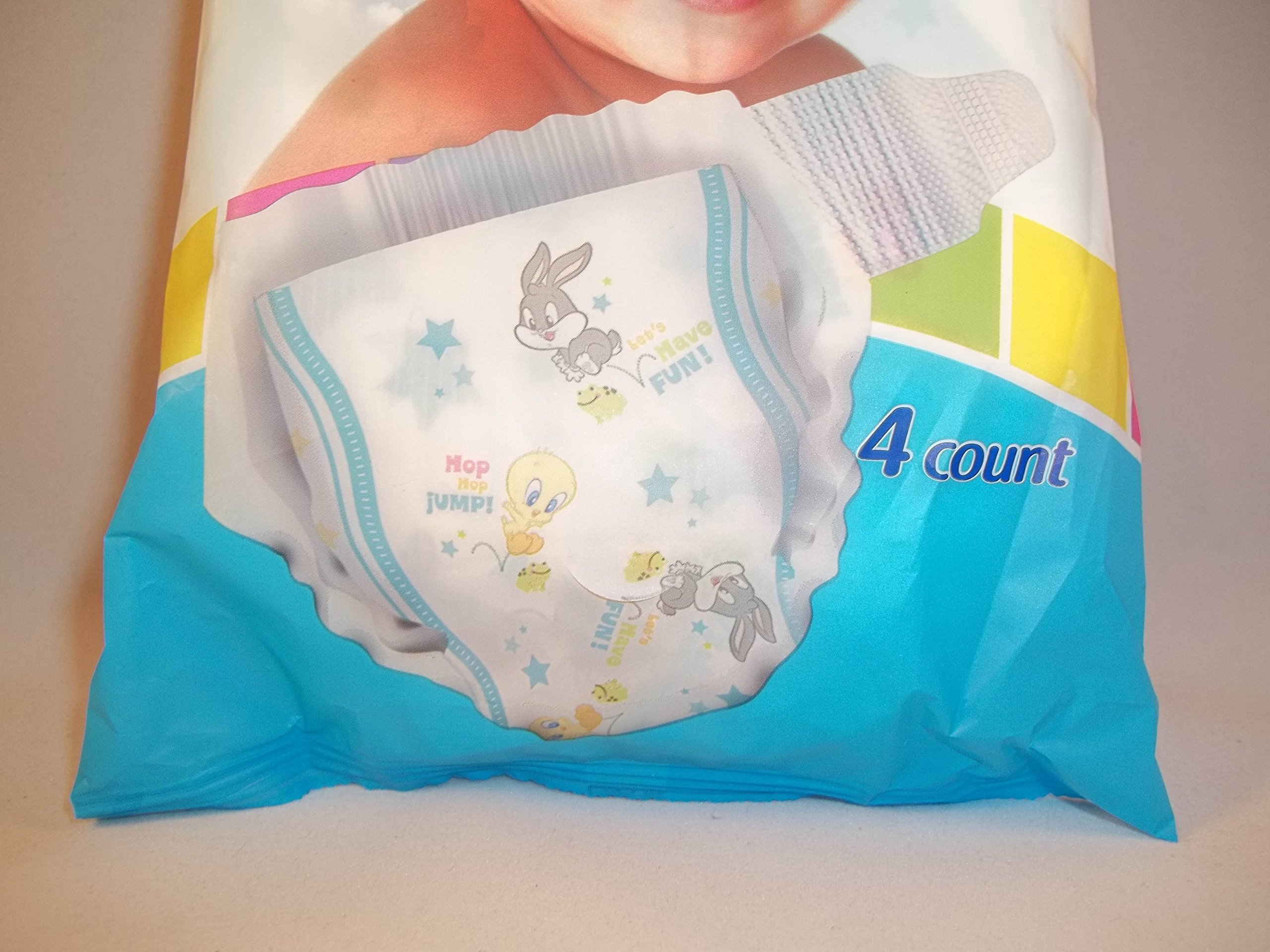 Baby Looney Tunes Size 5 Diapers (4 Count) Bugs Bunny Tweety Bird Licensed