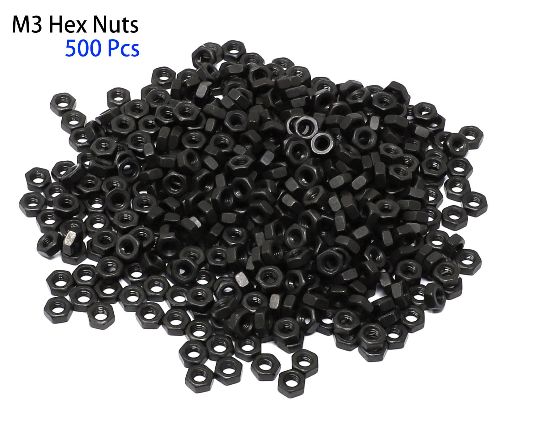iexcell 1500 Pcs M3 x 6/8/10/12/14/16/20/25/30/35/40/45/50 Alloy Steel 10.9 Grade Hex Socket Button Head Cap Screws Bolts Nuts Washers Assortment Kit, Black Oxide Finish