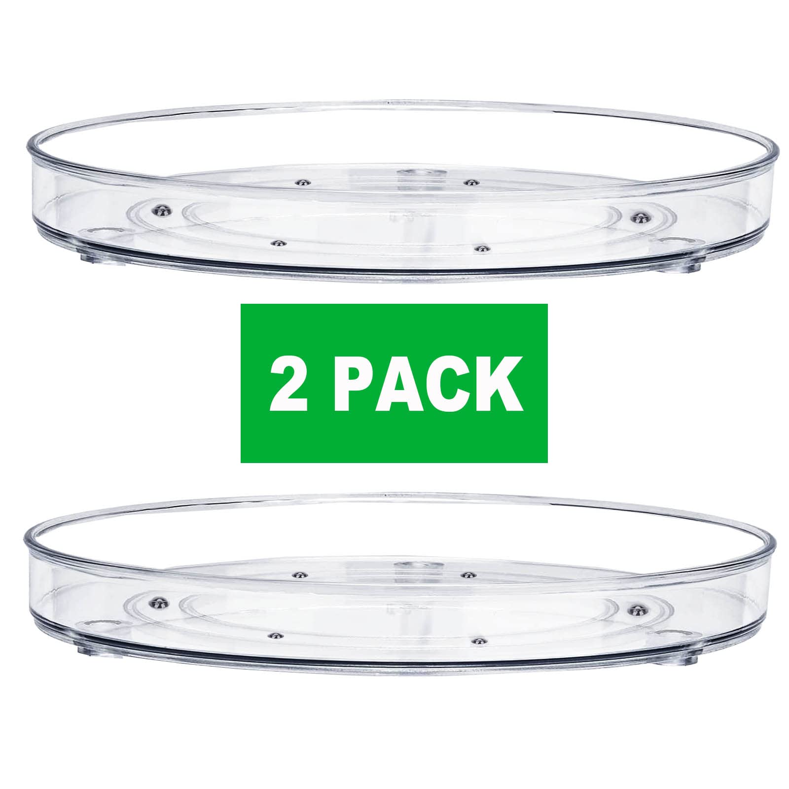 2 Pack Lazy Susan Organizer and 2 Tier Bathroom Organizer Countertop- 10.6inch/Clear