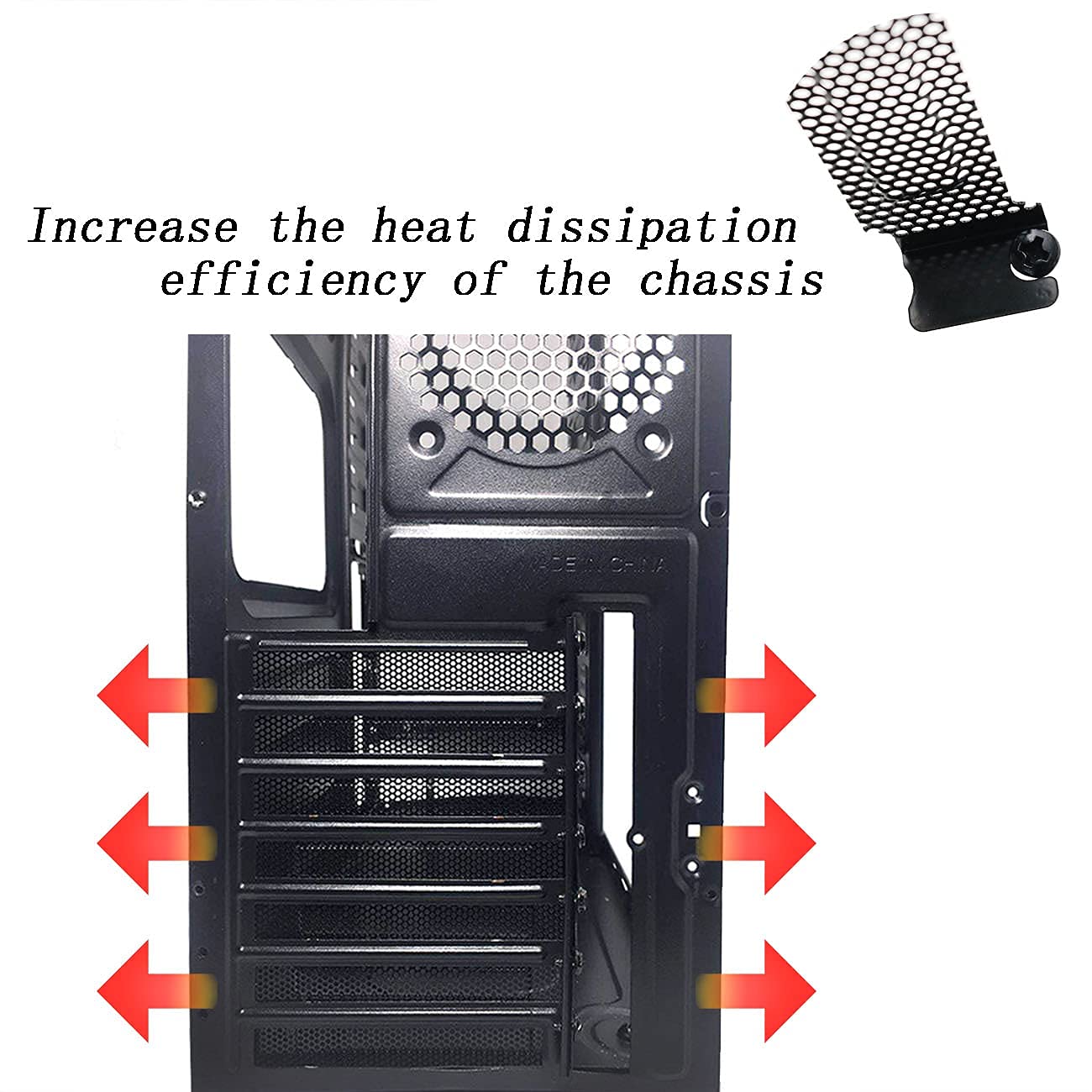 Mutai PCI Slot Cover 5PCS Black PCI Bracket Vented Slot Covers Hard Steel Dust Filter Blanking Plate with Screws for Computer Cases