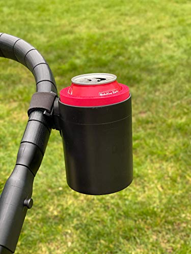 Dadding & Co. Original DaddieCaddie Cup Holder for Strollers, Golf Carts, Boats and Bikes – Includes Mounting System – Discretely Holds 12 Oz. Beverage Cans for Happy Hour on The Go