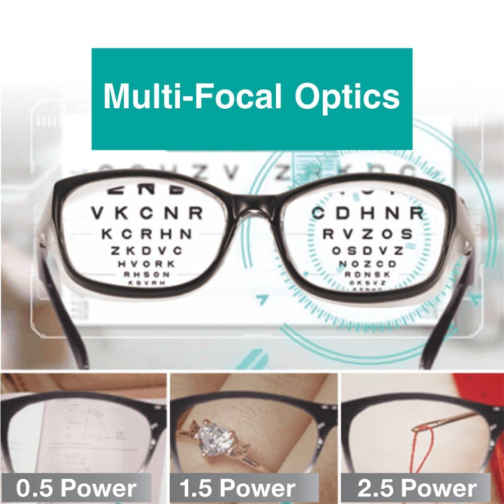 UNCLE SAM Safety Glasses with Side Shields β Blue Light Blocking Multifocal Reading Glasses, Anti-Fog & Anti-Blue Light Lenses, 3-Pair, Multi-Colors