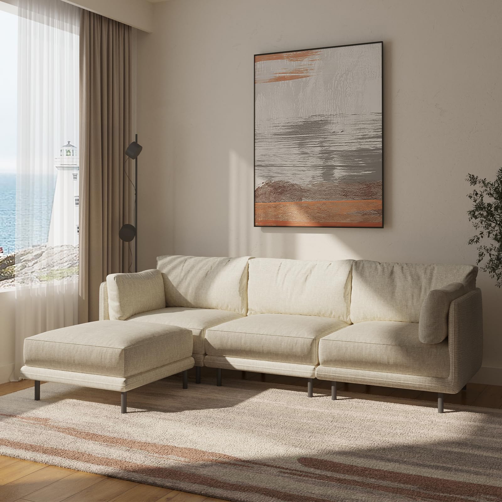 Acanva Reversible Modular Sectional Couch for Living Room