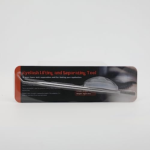 FVION 2 in 1 Eye Lash Lift Tool – Stainless Steel Eyelash Separator Tool for Eyelash Eyebrow Perming Tinting, Metal Lash Lift Rods Tools for Curling Extensions, Precision Lash Comb - Silver