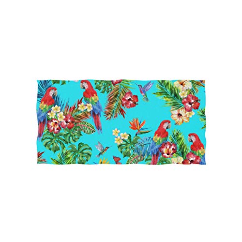 ALAZA Microfiber Gym Towel Parrot Hummingbird Floral, Fast Drying Sports Fitness Sweat Facial Washcloth 15 x 30 inch