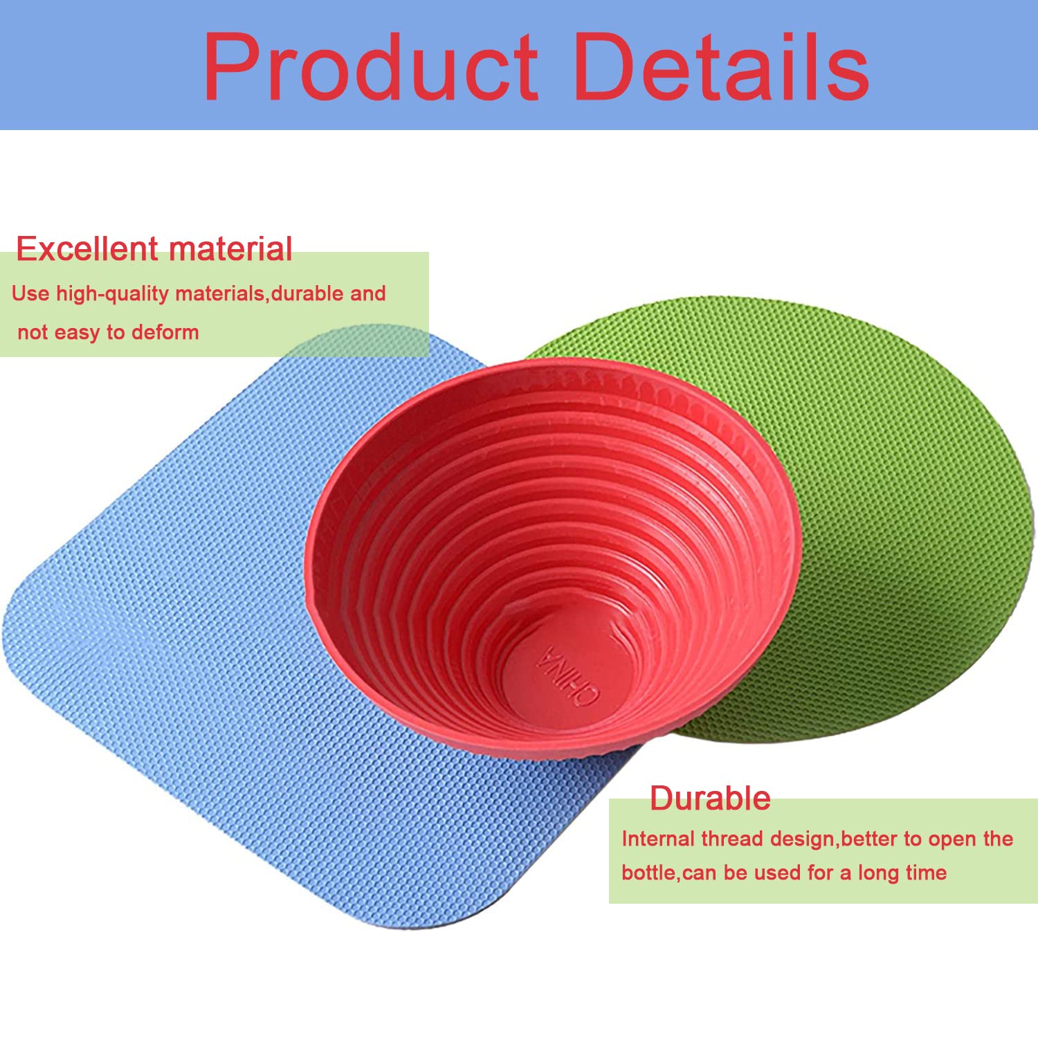 3 pcs Jar Opener Gripper Pads, Rubber Jar Grippers Multi-function Jar Opener for Seniors with Arthritis Weak Hands Kitchen Coasters