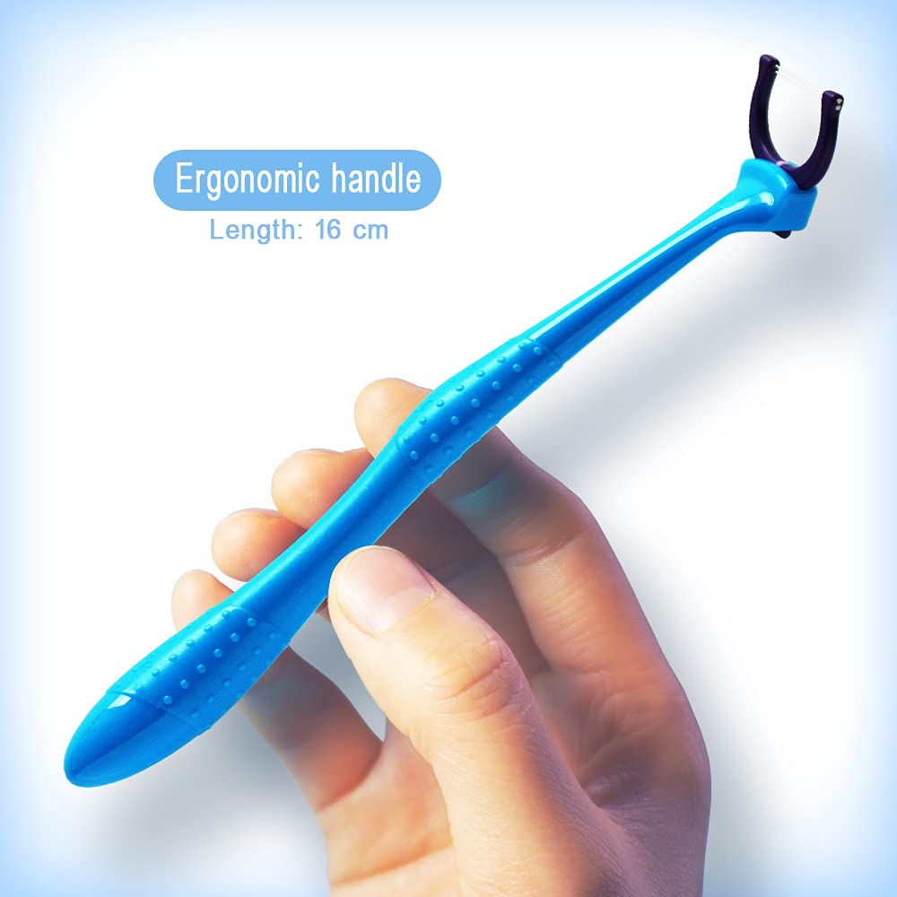 T.Smile Evolutionary Clean Dental Flossers, Kit of Refills Plus Long Handle (1 Handle + 100 Refills)