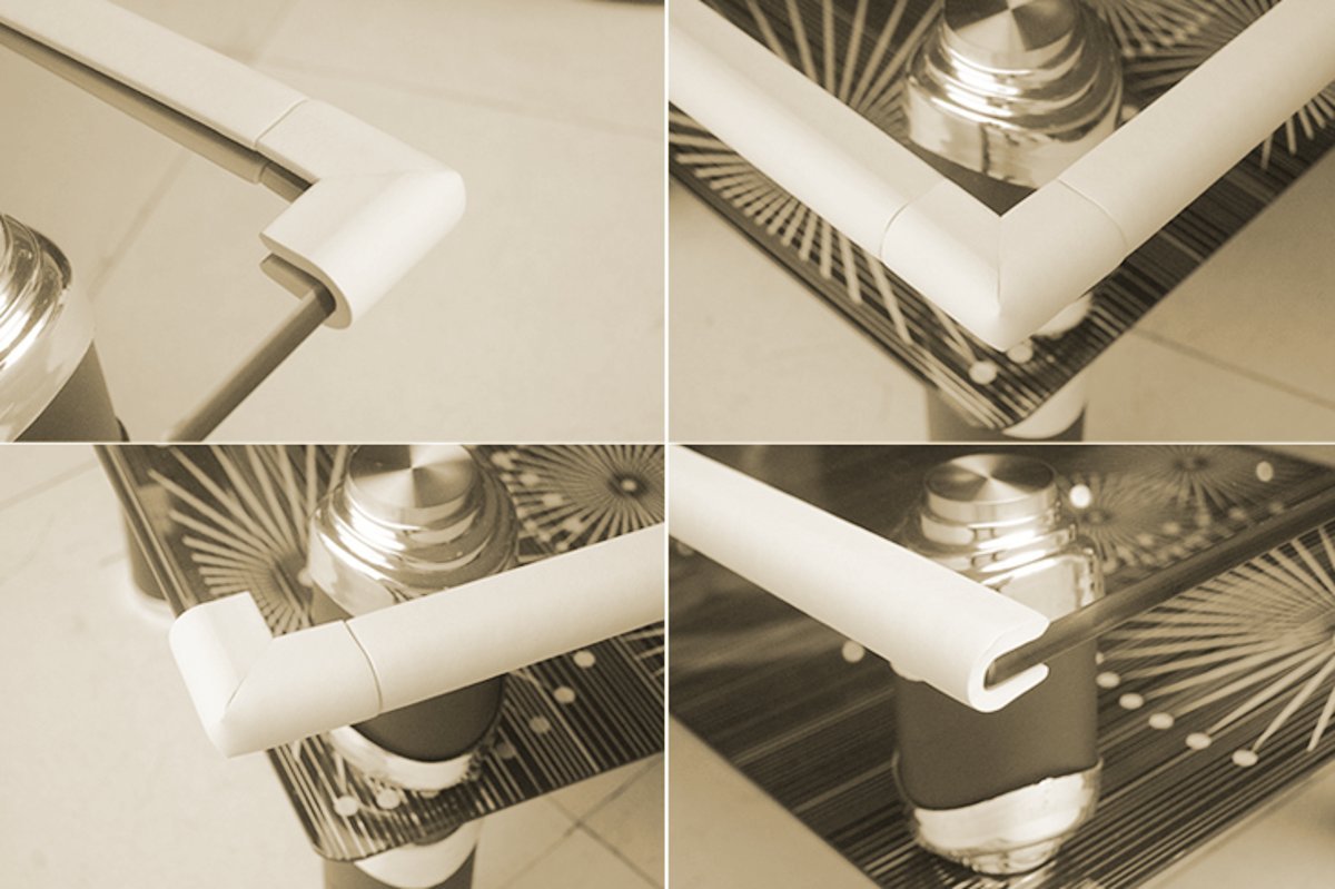 Beige 2x2 Meters (13 FT) U Shape Glass Table Edge Protectors Premium High Density Foam Baby Safety Bumper Guard Foam Strip