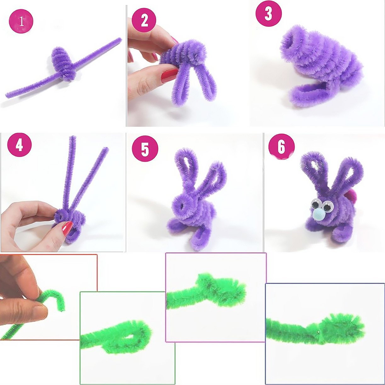 Acerich 600 Pcs Pipe Cleaners 30 Colors Chenille Stems DIY Art Craft Decorations (7 mm x 12 Inch)