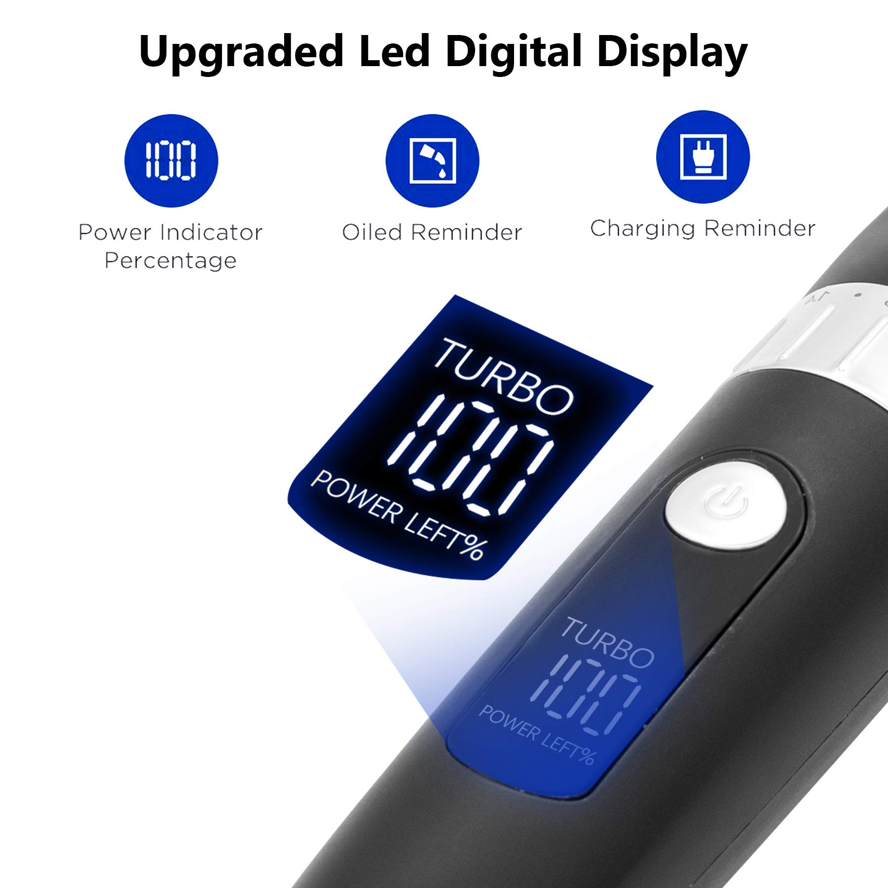 Corded & Cordless Hair Clippers for Men - MAXSHOP Rechargeable Barber Clippers Trimmers Hair Cutting Grooming Kit with LED Power Display