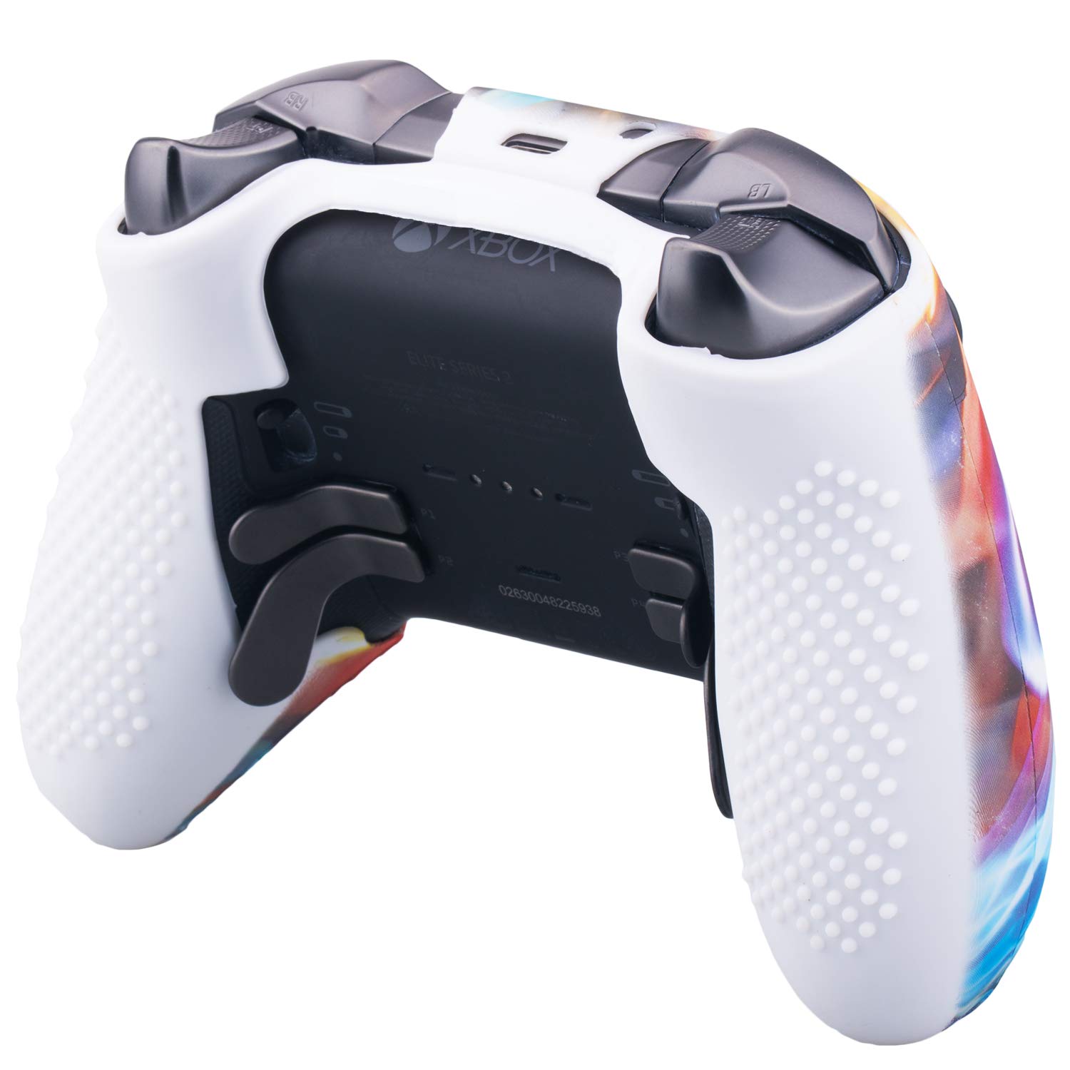 9CDeer 1 x Protective Customize Transfer Print Silicone Cover Skin Rainbow + 6 Thumb Grips Analog Caps for Xbox Elite Series 2 Controller