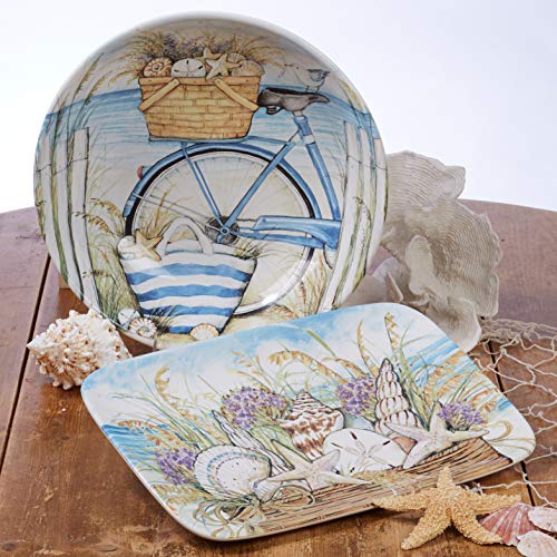 Certified International By the Sea Rectangular Platter, 14" x 10" x 1", Multi Colored