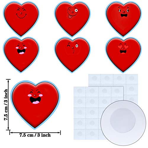 72 Pieces Heart Cut-Outs 3 Inch Printed Hearts Cut-Outs Cute Heart Shape Decoration for Valentines Day Crafts Home Class Office Decor, Red