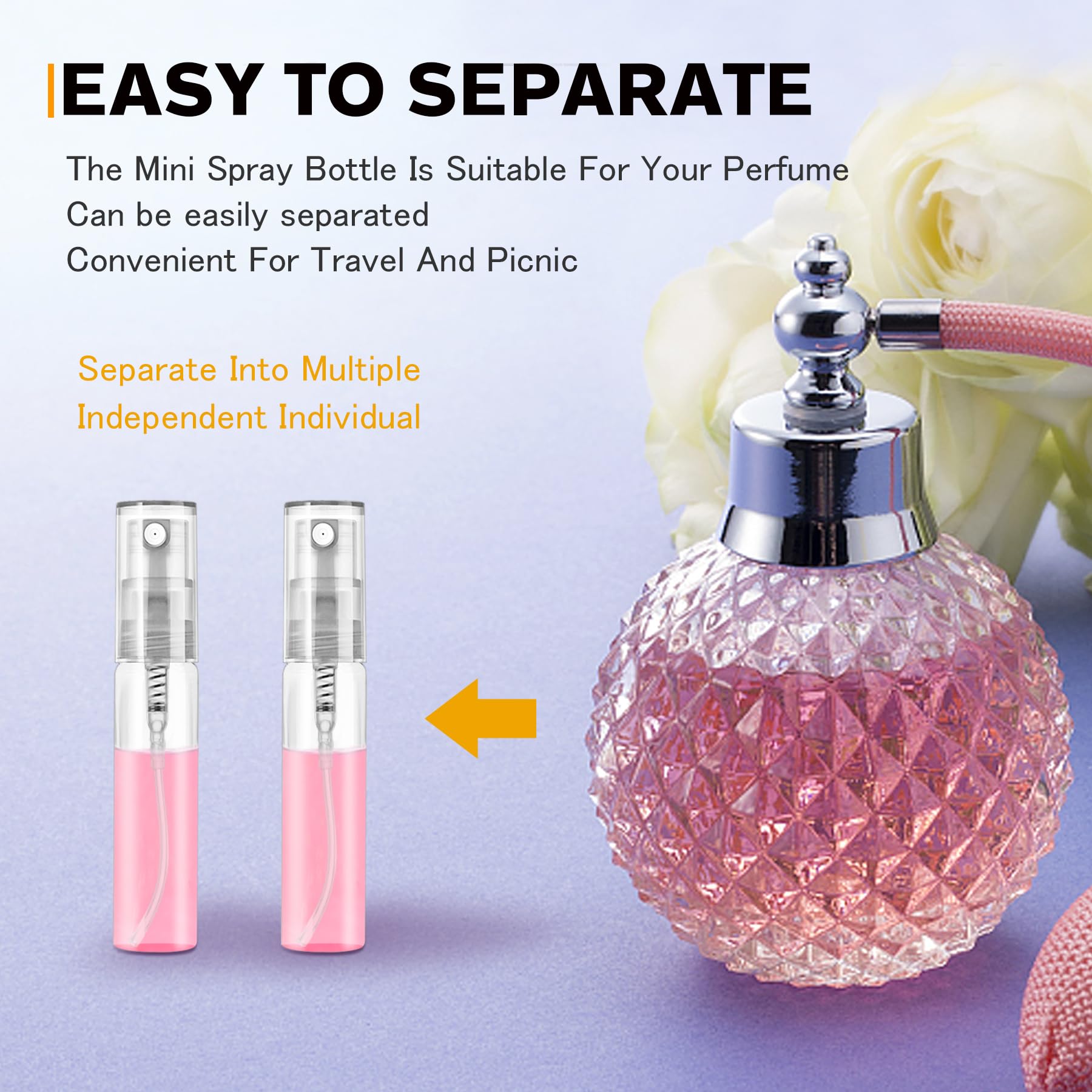 Csdtylh Mini Spray Bottle 5ml, Refillable Glass Spray Bottle, Glass Bottle Atomizer, Perfume Mouthwash Atomizer for Cleaning 5ml Refillable Container for Travel, Essential Oils, Perfume 60 Pcs, 5ml