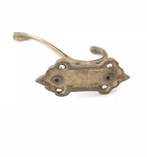 4 Old Style Solid Brass Double Wall Mount 180 Degree Swivel Coat Hat Towel Hooks #C24