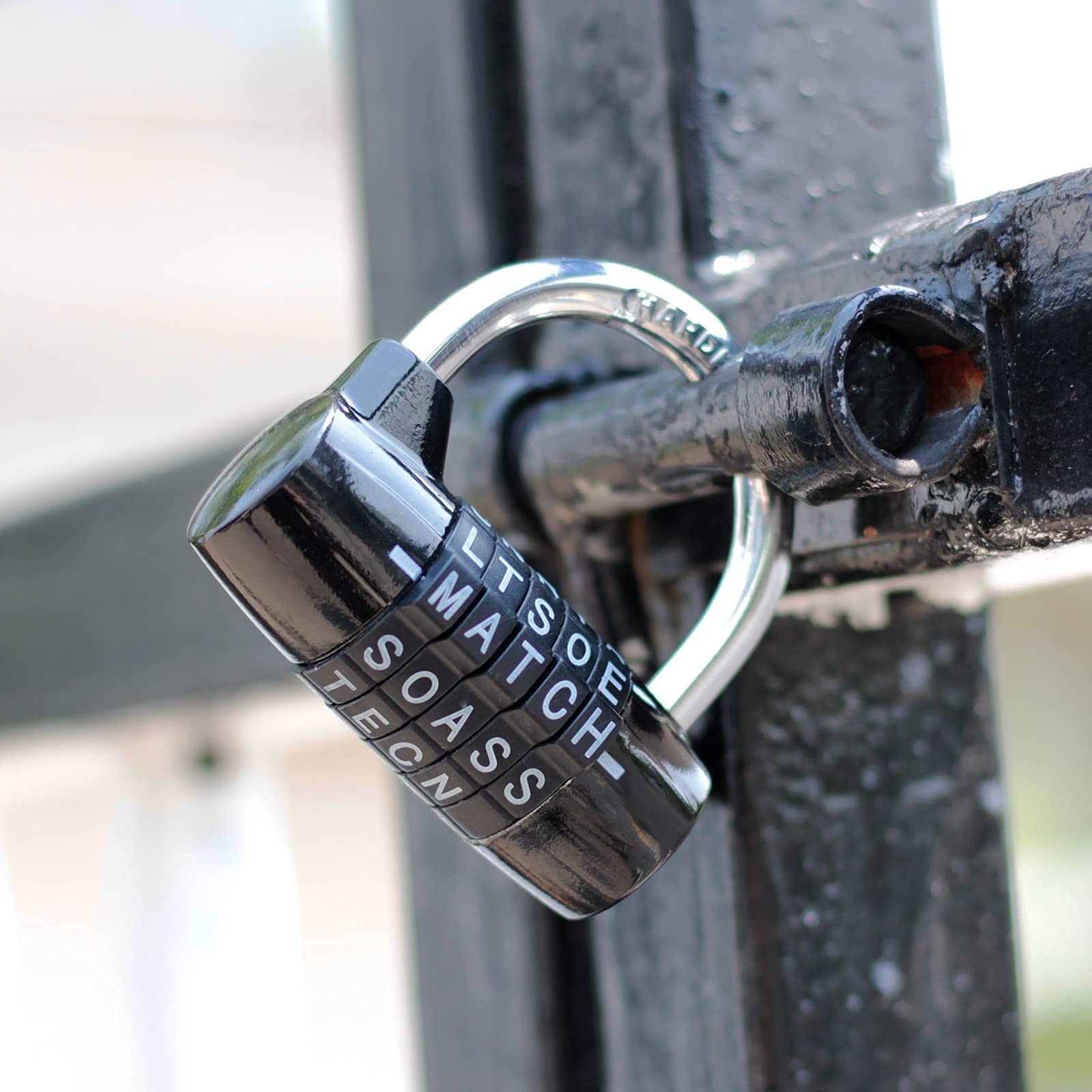 NBYT Combination Padlocks Portable Zinc Lock with Code and Letter/Word Combination Ideal for lockers, Gym, gate, Fence, Toolbox, case, hasp Storage and Outdoor use - 5-Letter Dial Lock.