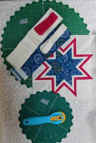 HONEYSEW Circle Rotary Cutting Mat Diameter Self Healing for Any Table Protection Board Quilt Fabric Doing Crafts Sewing Quilting Projects Rotating Cutter Pad (Green Color(Big Size +Small Size))