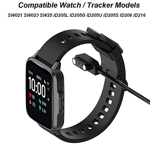 2-Pack Charger for YAMAY SW021 Willful SW023 SW025 Letsfit ID205L Letscom ID205G ID205S ID206 ID205U ID216 Umidigi Uwatch 3S 3 2 2S Urun Smart Watch Magnetic USB Charging Cable [3.3ft/100cm] (2)