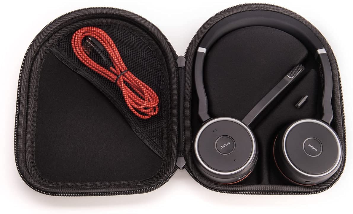 Jabra Evolve 75 Stereo Wireless Bluetooth Headset with Charging Stand - World-Class Speakers, Active Noise-Cancelling Microphone and All Day Battery, UC Optimized (New)