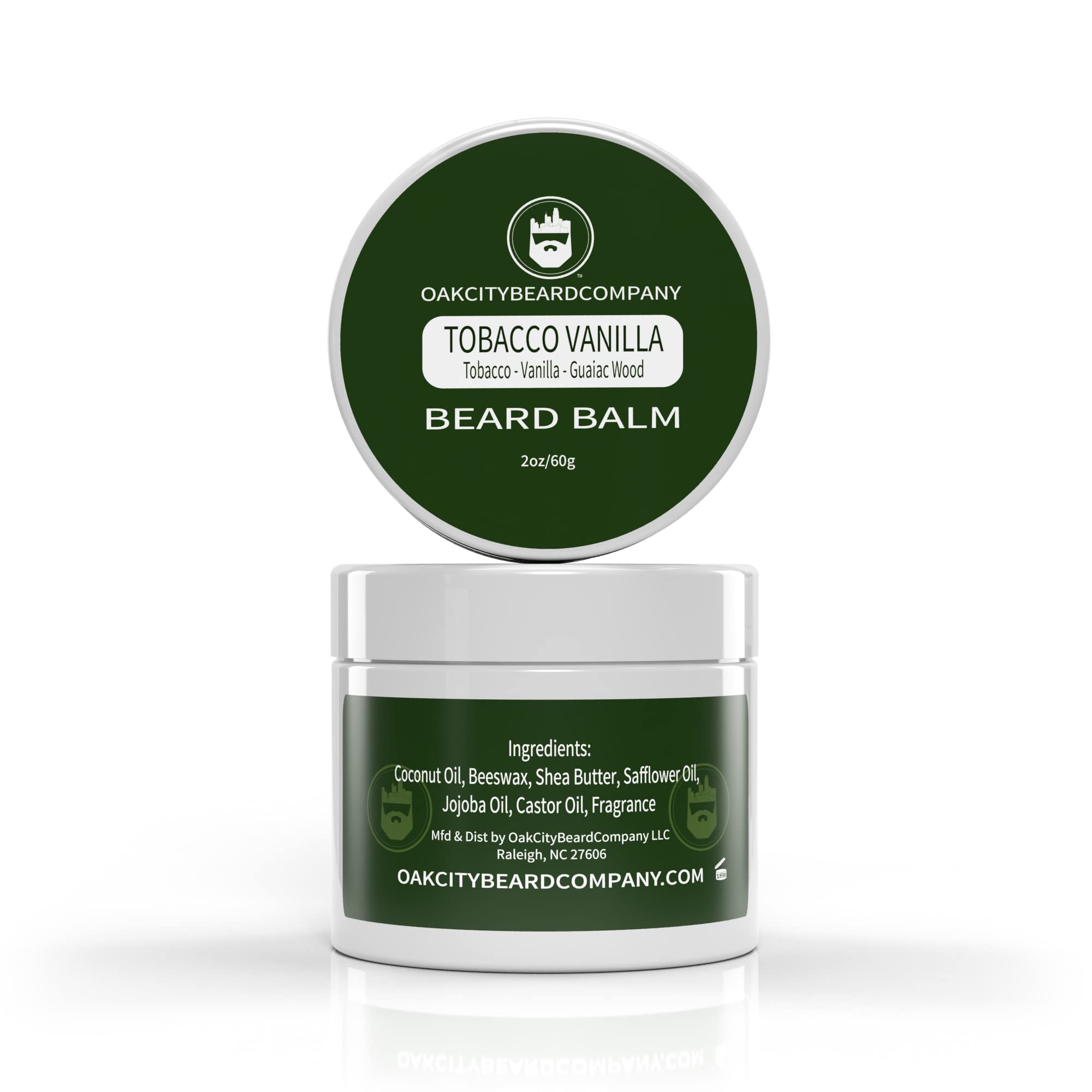 Oak City Beard Company - Tobacco Vanilla - 2 Ounce - Beard Balm - Tobacco - Vanilla - Guaiac Wood - Beard Conditioner