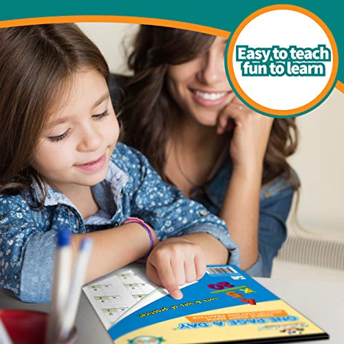 Channie’s Math Practice Combo Pack for Elementary School Students, One Page a Day Workbook and Little 9 Little Numbers Reusable Dry Erase Poster for Practicing Single Digit Multiplication Problems